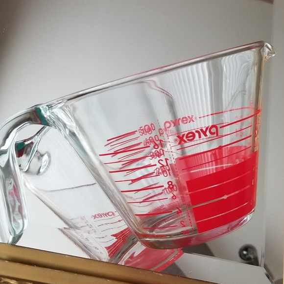 Pyrex | Kitchen | Pyrex Cup Glass Measuring Cup With Red Lettering ...